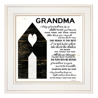My Grandma White Framed Print Wall Art - Contemporary - Prints And ...
