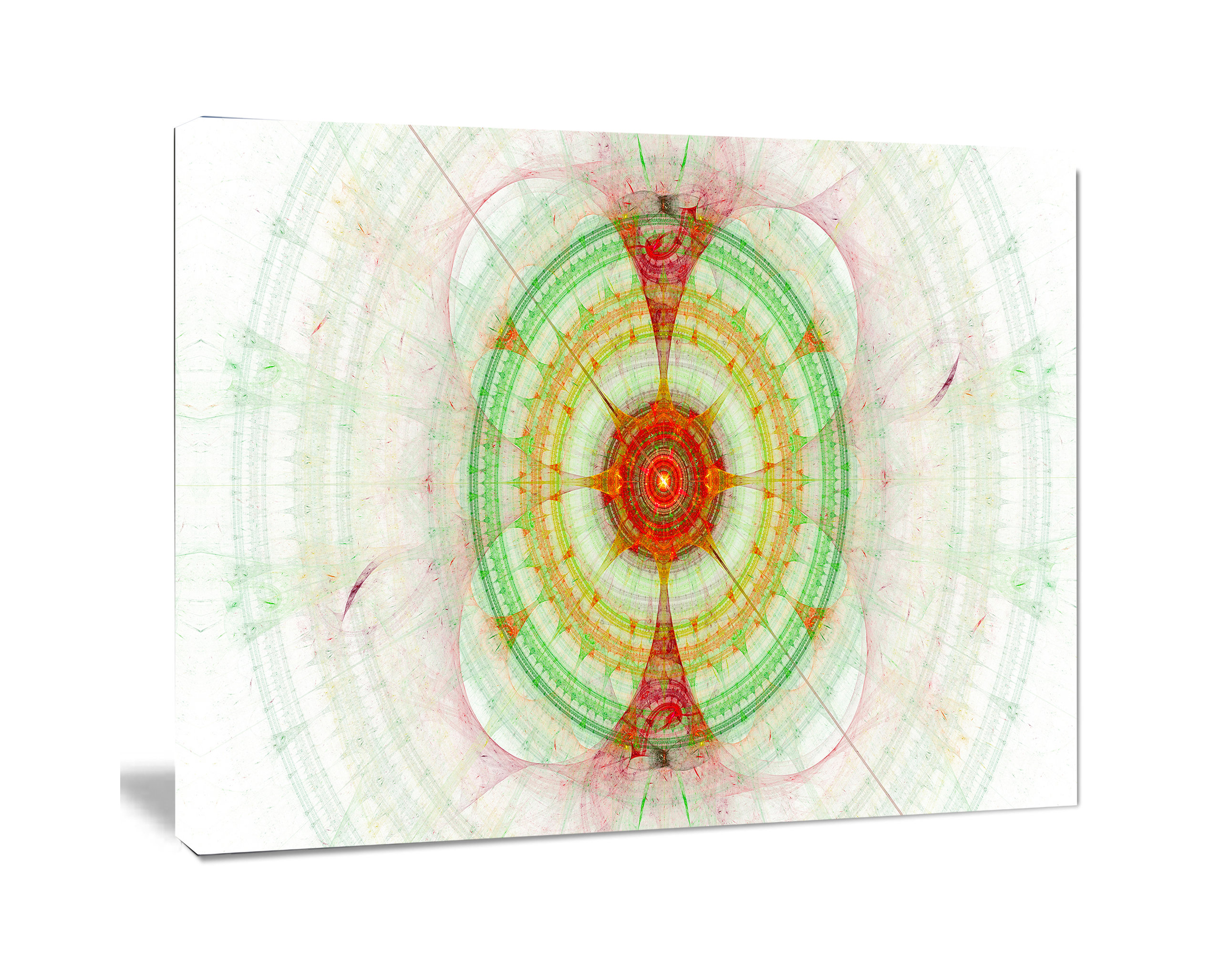 Cabalistic Fractal Green Sphere, Abstract Wall Art Canvas, 20"x12"x1 ...