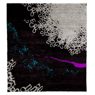 Typo Wool Hand Knotted Tibetan Rug, 10' Square - Contemporary - Area ...