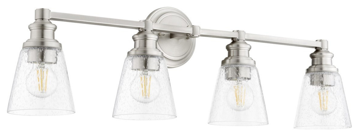 Quorum Dunbar 4-LT Bath Vanity Light 509-4-65 - Satin Nickel - Industrial - Bathroom Vanity ...