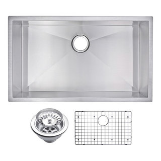 Zero Radius Single Bowl Undermount Sink With Drain, Strainer, And ...