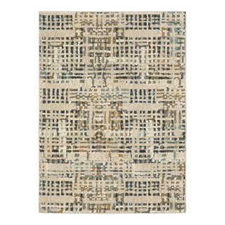 Carolina Distressed Grid Area Rug, 7'10"x10' - Contemporary - Area Rugs ...