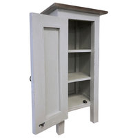 1 Door Accent Cabinet Distressed Grey Old Java Solid Wood Cupboard - Transitional - Accent ...