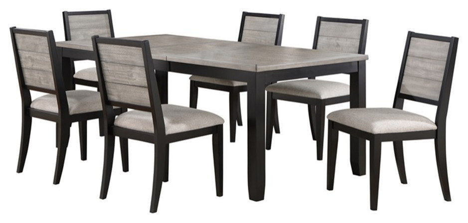 Coaster Elodie 7-piece Wood Dining Table Set with Extension Leaf Gray ...