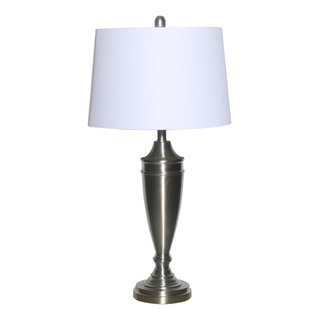 Set of 2 Silver Nickel Traditional Table Lamps - Traditional - Lamp ...