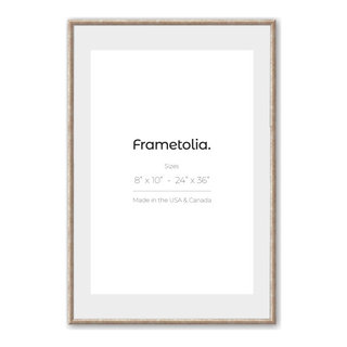 Hammered Champagne 1" Vintage Gallery/Picture Frame with Bright White ...