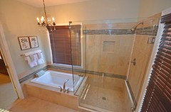 Vertical tile layout with horizontal accent band in shower? | Houzz Forum