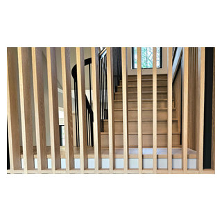 115_Stunning Continuous Rail System on 3 Story Floating Stairs ...