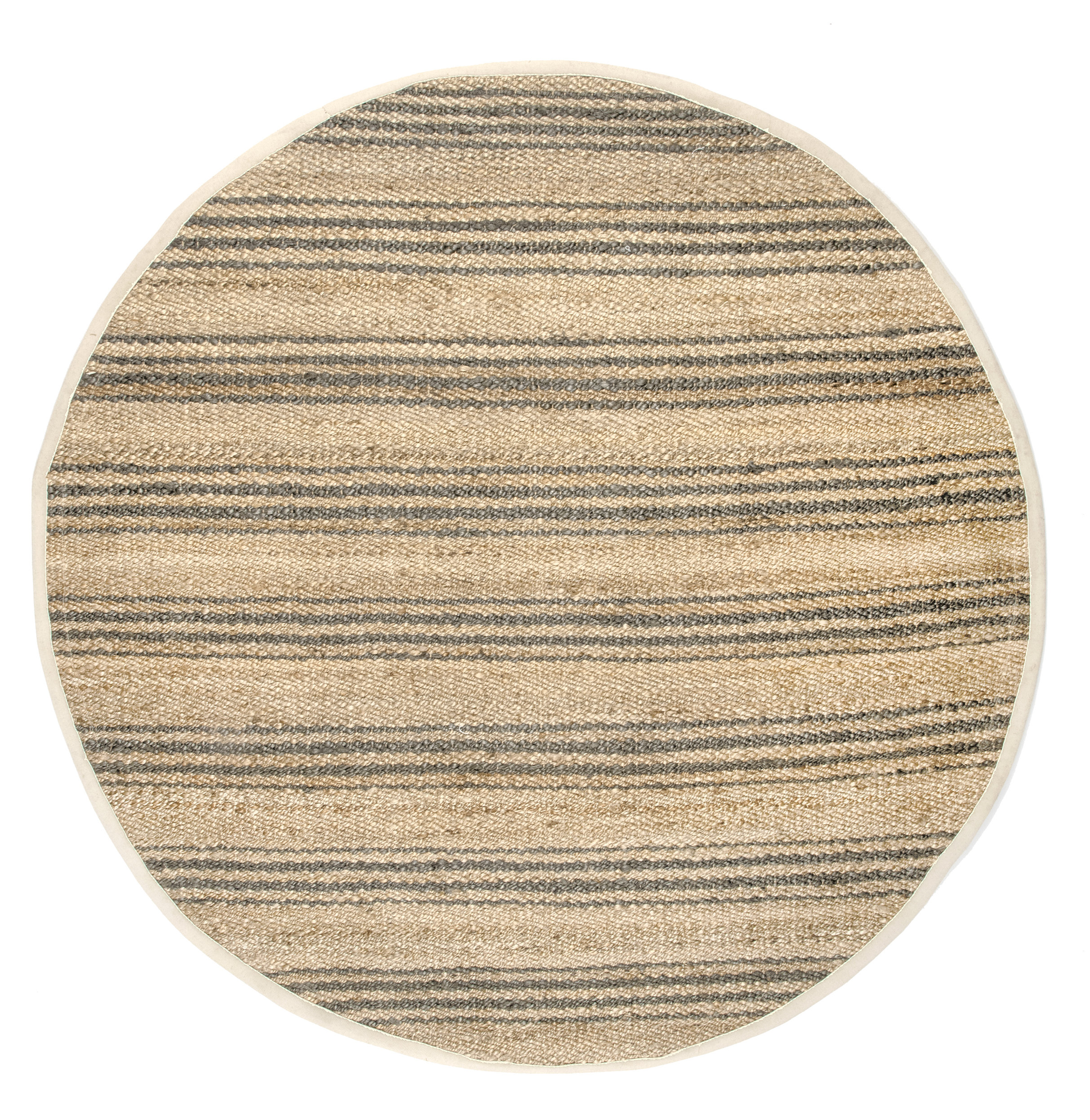 Lauren Liess x RugsUSA Sycamore Striped Jute Rug, 6'Round - Beach Style ...