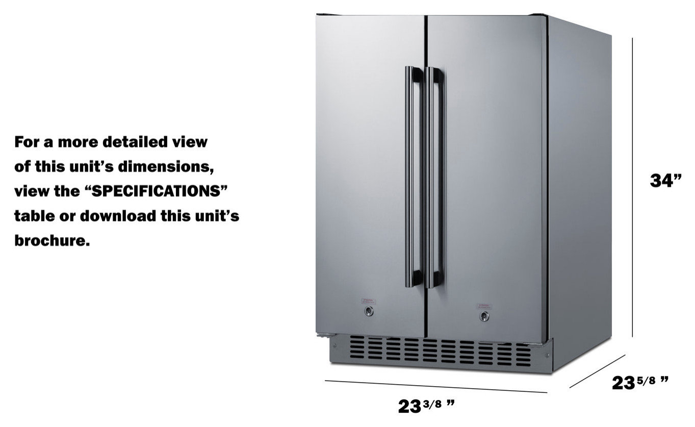 Summit FFRF24SSC 24"W 3.78 Cu. Ft. Compact Refrigerator - Modern ...