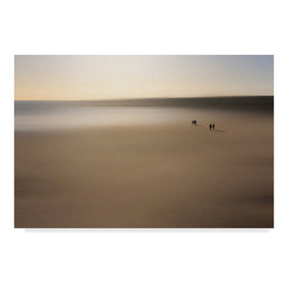 Dave Quince 'Figures On An Oiled Beach' Canvas Art, 47"x30" - Beach ...