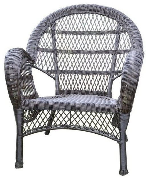 Jeco Wicker Chair in Espresso - Tropical - Outdoor Lounge Chairs - by ...