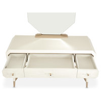 La Rachelle Vanity Set with Mirror & Chair - Medium Champagne ...