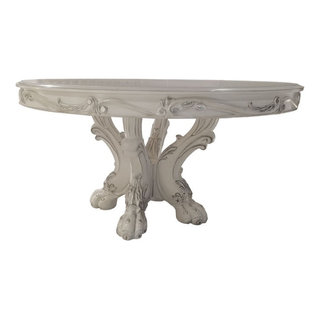 Dresden Round Dining Table, Bone White Finish - Victorian - Dining ...