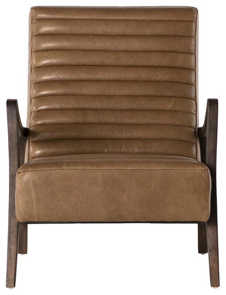 Chance Modern Camel Leather Lounge Chair - Midcentury - Armchairs And ...