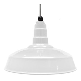 16" Standard Steel Warehouse Style Pendant Light - Farmhouse - Outdoor ...