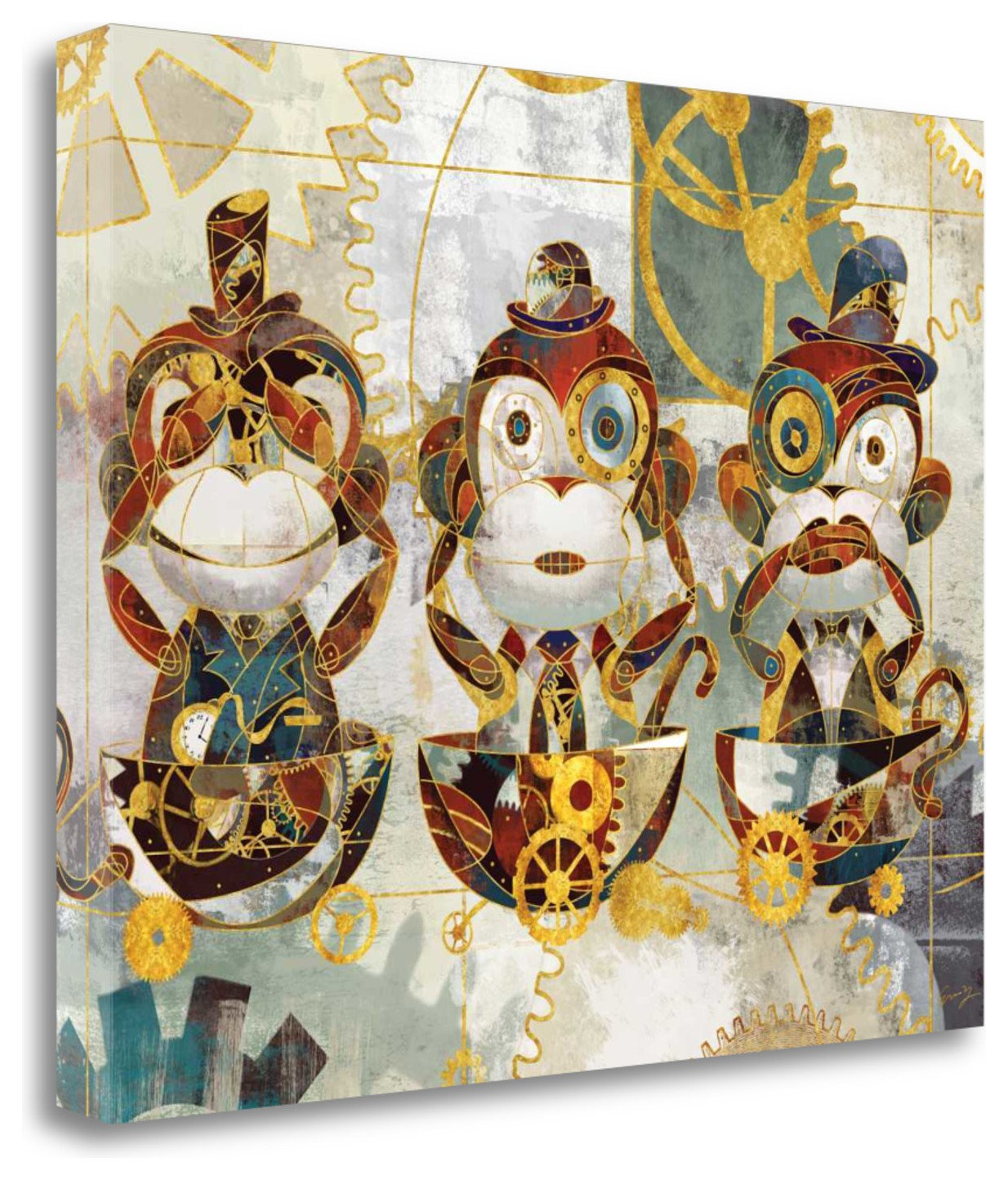 "Steampunk Monkeys" By Eric Yang, Giclee Print On Gallery Wrap Canvas ...