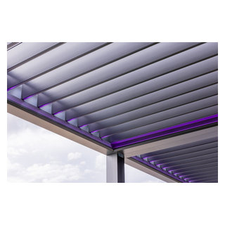 Rooftop Bar with A Custom Motorized Louvered Pergola. - Moderno ...