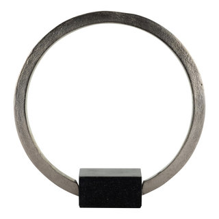 Metal, 12", Standing Ring, Base, Nickel/Black, 12x3x13 inches ...