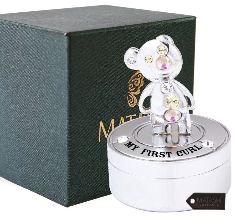 Chrome Plated Mini Silver Teddy Bear Keepsake Box - Contemporary ...