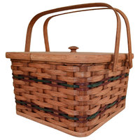 Handmade Large Square Double Pie Carrier Basket with Inside Tray ...