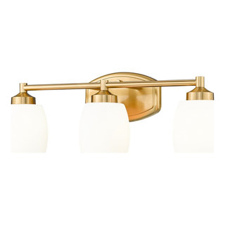 Kendrick 3-Light Vanity, Luxe Gold - Transitional - Bathroom Vanity ...