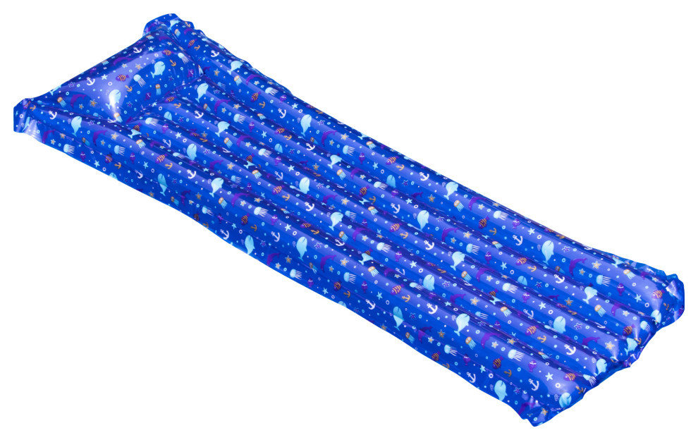 72'' Blue Aquatic Marine Animals Inflatable Pool Raft - Modern - Pool ...