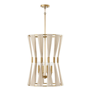 Capital Lighting Bianca 4-Light Foyer, Bleached Natural Rope/Patina ...
