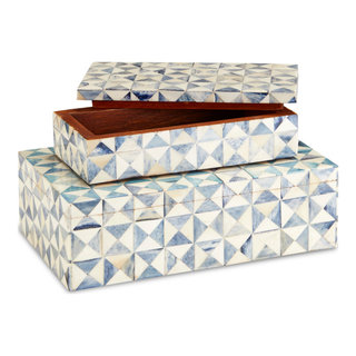 Sky Blue Box, Set of 2 - Contemporary - Decorative Boxes - by ...