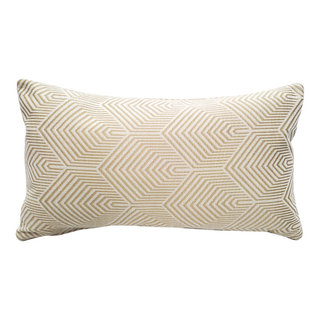 Sahara Cream and Gold Textured Throw Pillow 12x20, with Polyfill Insert ...