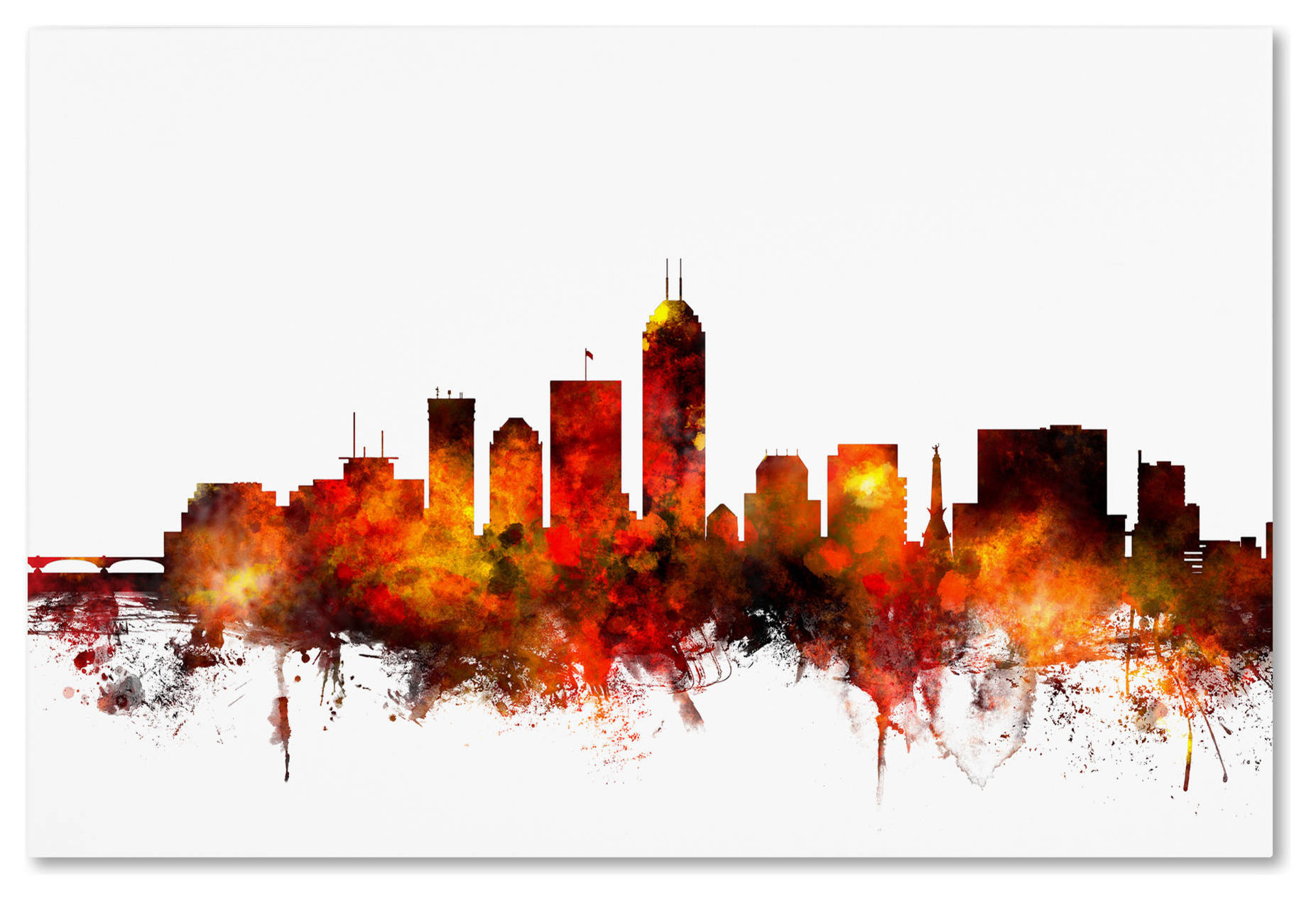 "Indianapolis, Indiana Skyline II" Canvas Art by Michael Tompsett, 16 ...