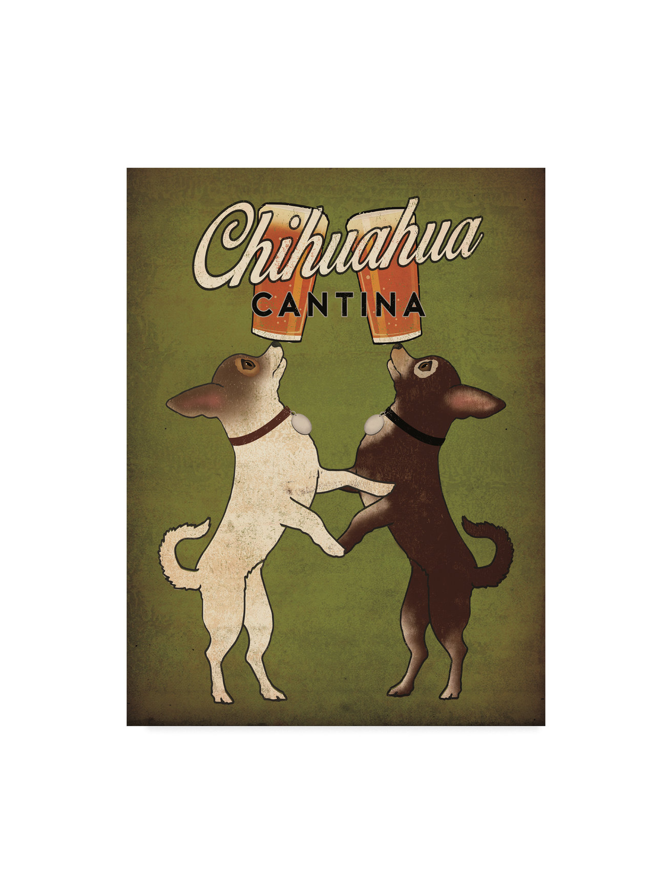 Ryan Fowler 'Double Chihuahua V2' Canvas Art, 35"x47" - Midcentury - Prints And Posters - by ...