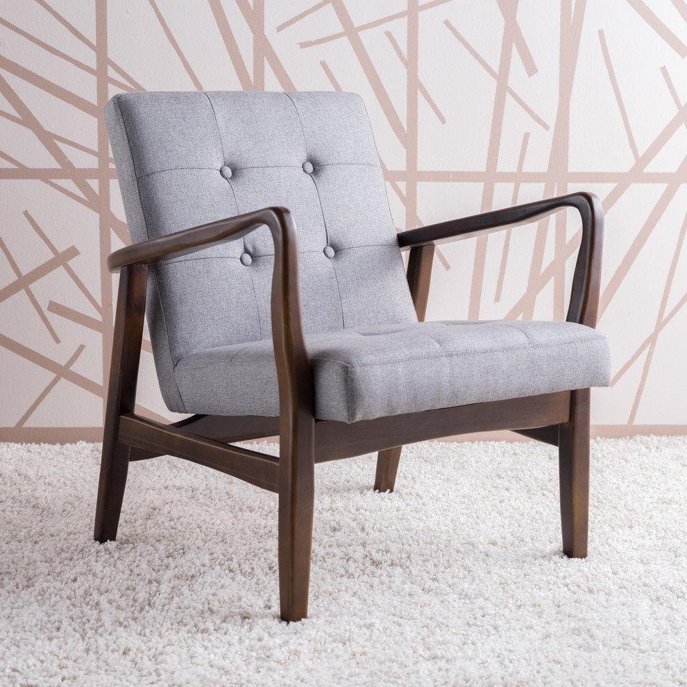 GDF Studio Gunther French-Style Fabric Club Chair - Midcentury ...
