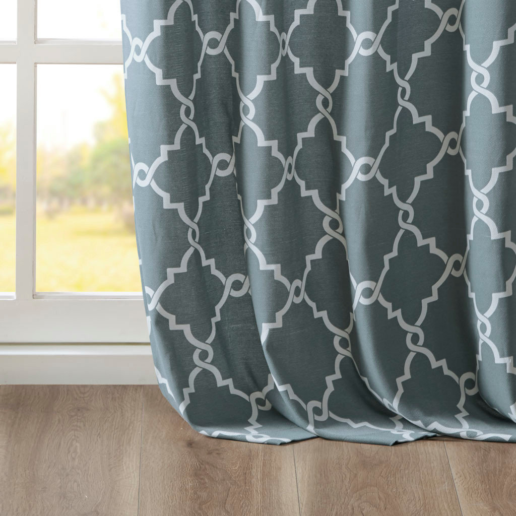 Madison Park Saratoga Fretwork Print Grommet Top Window Curtain Panel ...