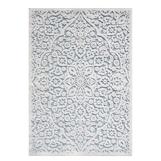 Orian Nouvelle Boucle Doresett Fields Natural Neptune Area Rug, 5'2" x ...