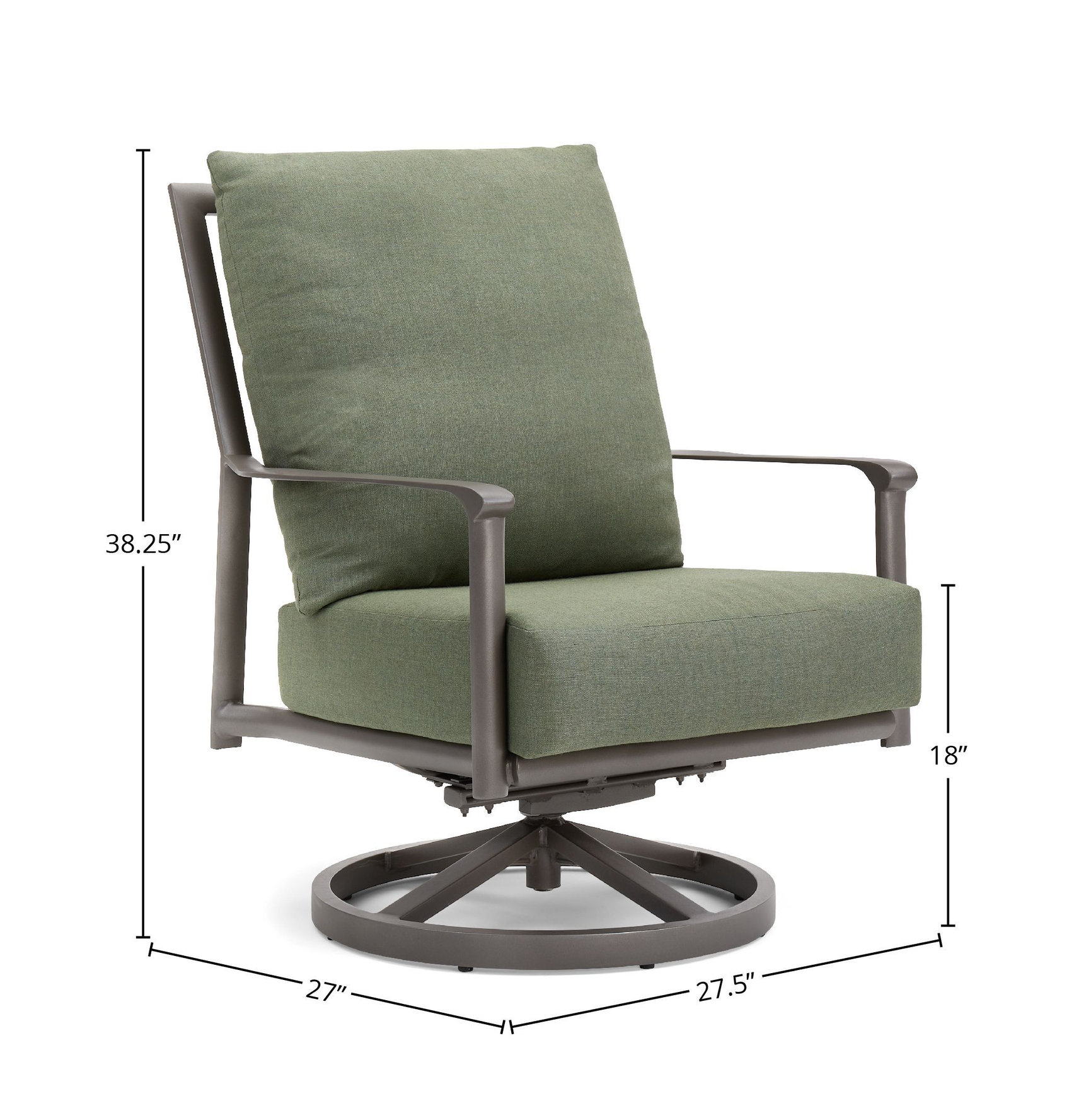 Aspen Cushion Outdoor Resort-Grade High Back Swivel Rocker Lounge Chair ...