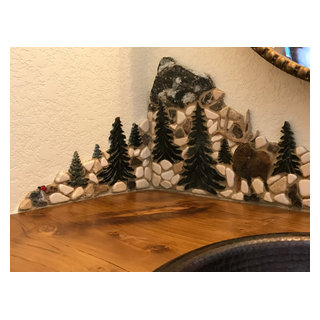 Elk Powder room Backsplash - Rustic - Bathroom - Denver - by Rizzo ...
