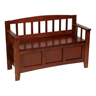 Metro Entry Way Bench in Engineered Wood with Walnut Brown finish ...