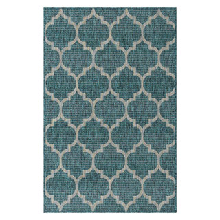 Rug Unique Loom Outdoor Trellis Teal Rectangular 3'3x5'3 ...