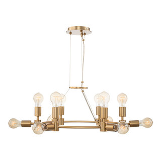 Union 26x5" 12-Light Industrial Chandelier, - Transitional - Kitchen ...
