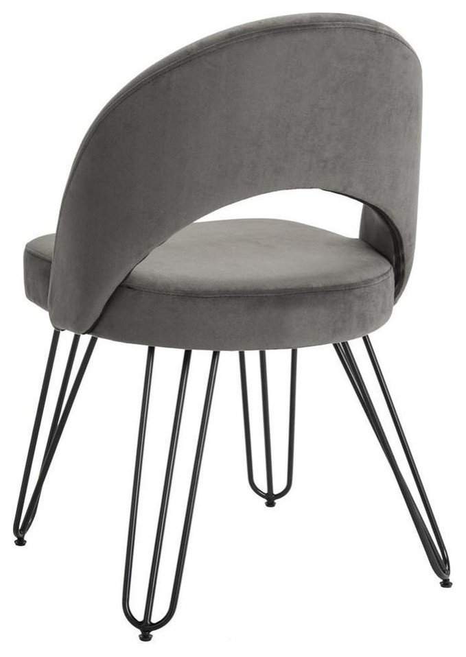 Jora Velvet Retro Side Chair, Fox6296B-Set2 - Midcentury - Dining ...