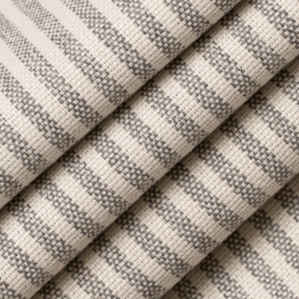 Grey Eco Friendly Small Scale Stripe woven Upholstery Fabric by the ...