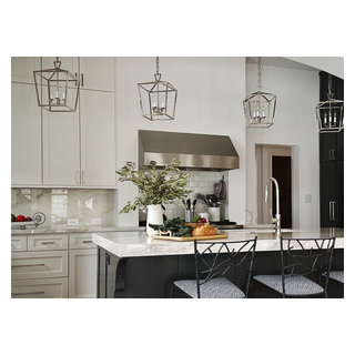 Updated Two-Tone Kitchen with Saltillo Tile Floors - Mediterranean ...