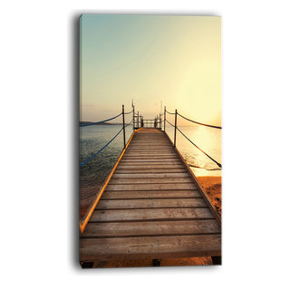 "Strong Wooden Boardwalk Into Sea" Large Sea Bridge Canvas Print, 16 ...