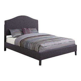 Clyde Queen Bed Gray Linen - Transitional - Platform Beds - by BuyDBest ...