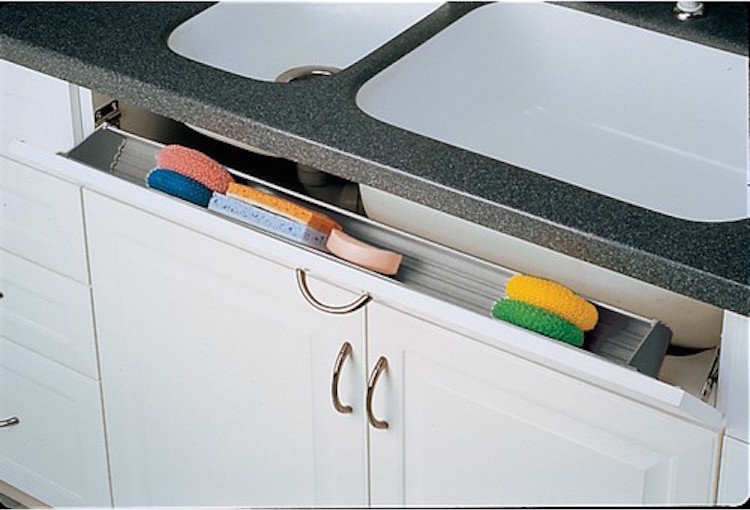 36" Polymer Tip-Out Tray w/ Hinges and End Caps White Rev-A-Shelf 6551 ...