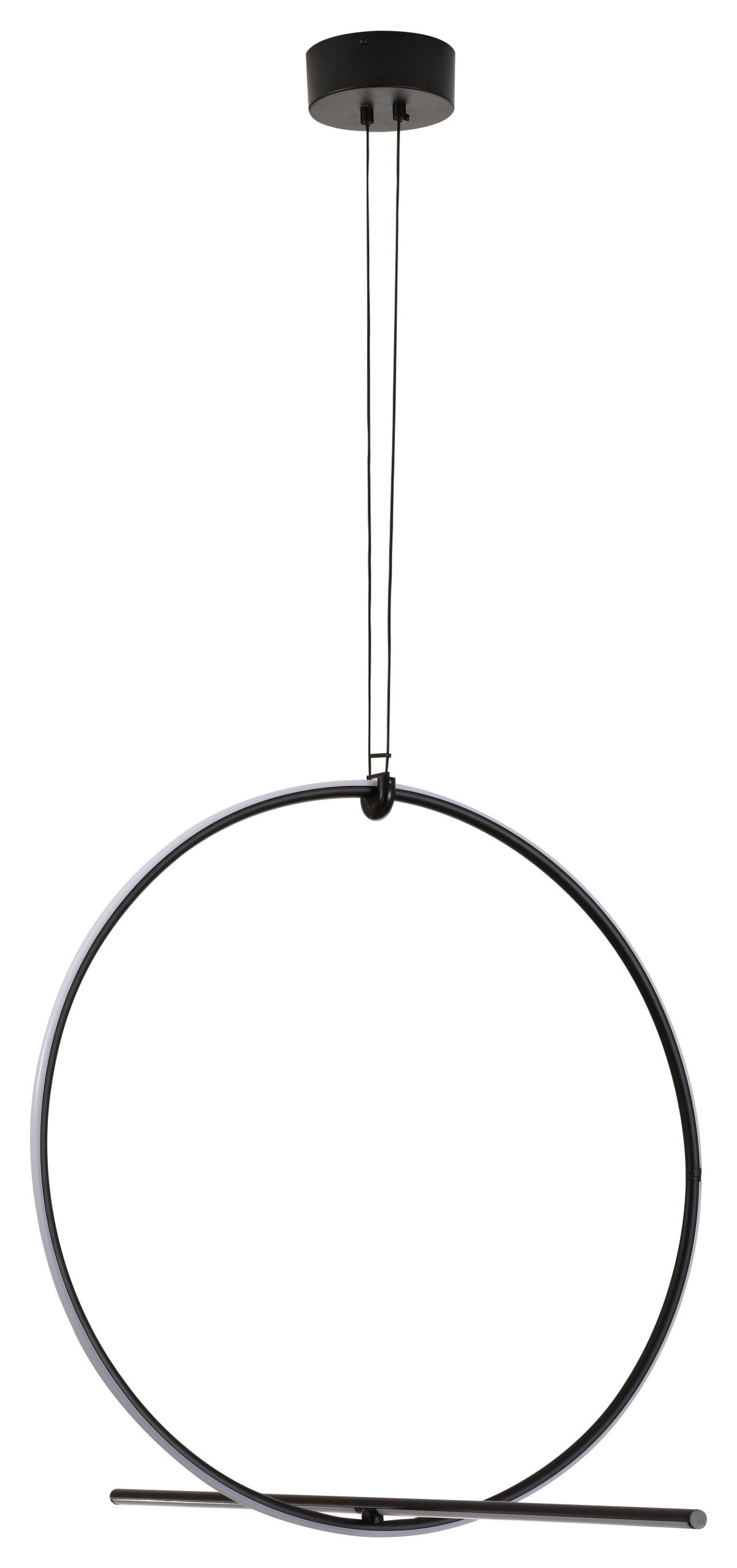 Black Metal LED Chandelier With White Acrylic Diffuser - Modern ...