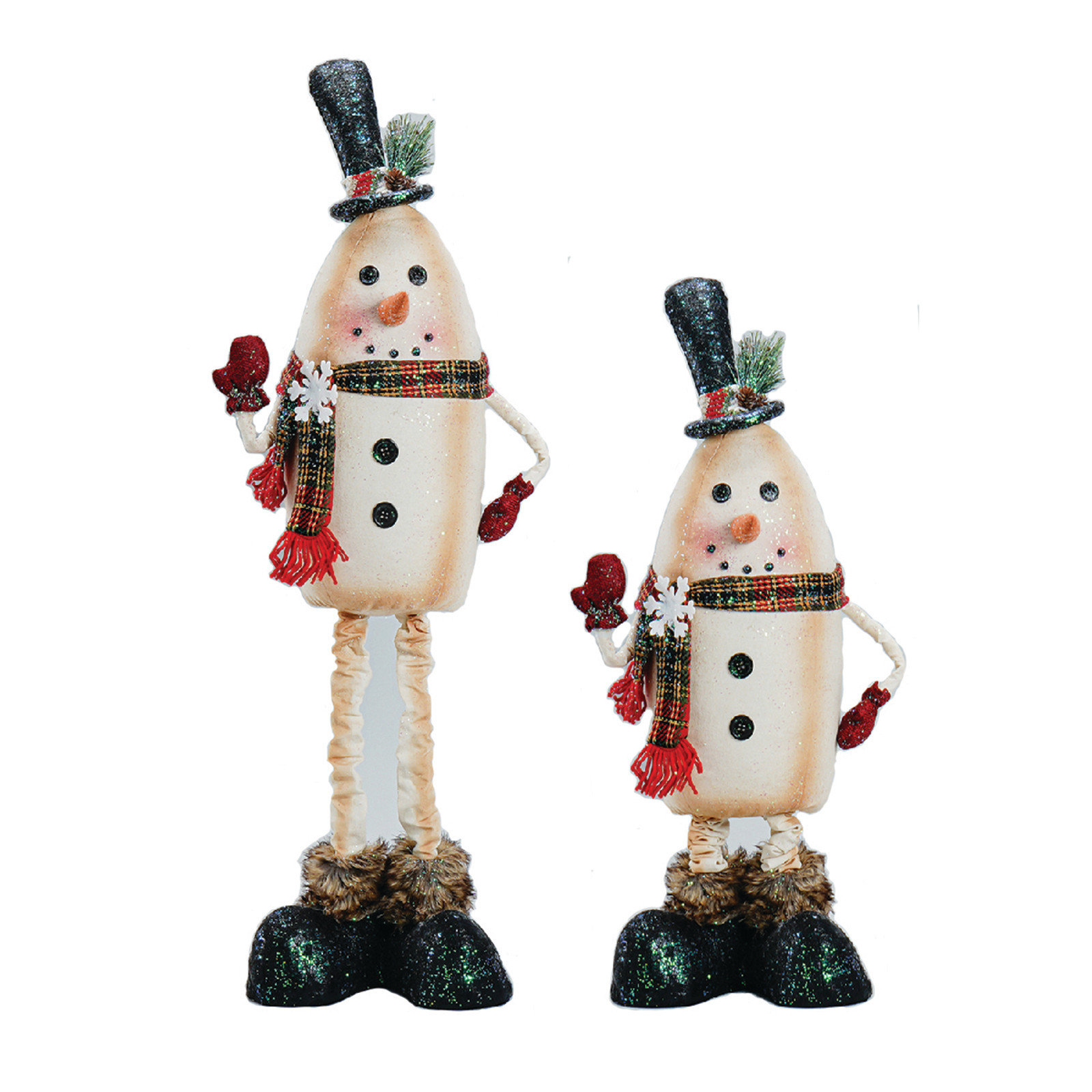 27" Old Fashion Snowman with Extendable Legs - Holiday Accents And ...
