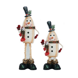 27" Old Fashion Snowman with Extendable Legs - Holiday Accents And ...