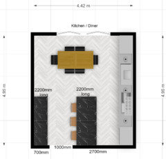 Kitchen diner layout 5m x 4m | Houzz UK